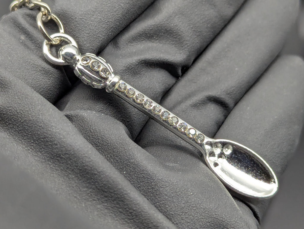 Silver Bling Mini Magic Powder Spoon Keyring – RAVE EDC JEWELRY