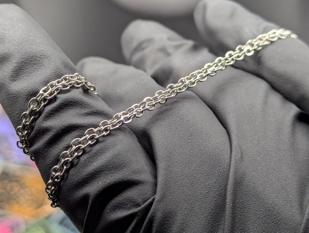Chrome Finished Mini Wire Wrapped Spoon & 22" Steel Link EDC Necklace ...