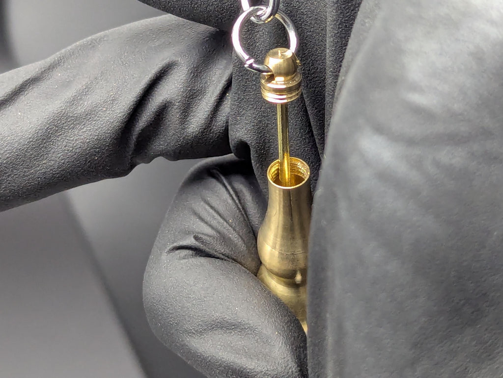 Brass Magic Spell Powder Ash Urn Mini Spoon & Screw Top Jar Amulet Key ...