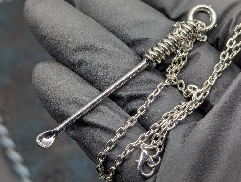 Chromed Toned Mini Spoon Pendant w/ Matching 24" Chain & Ornate Magic ...