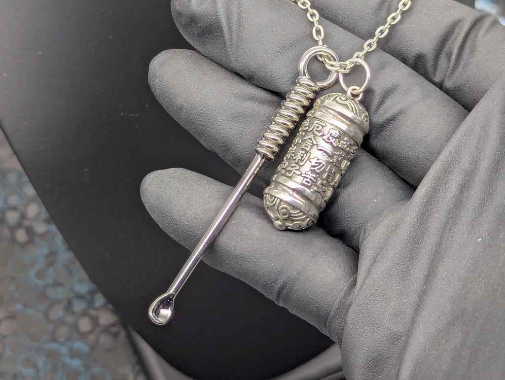 Chromed Toned Mini Spoon Pendant w/ Matching 24" Chain & Ornate Magic ...